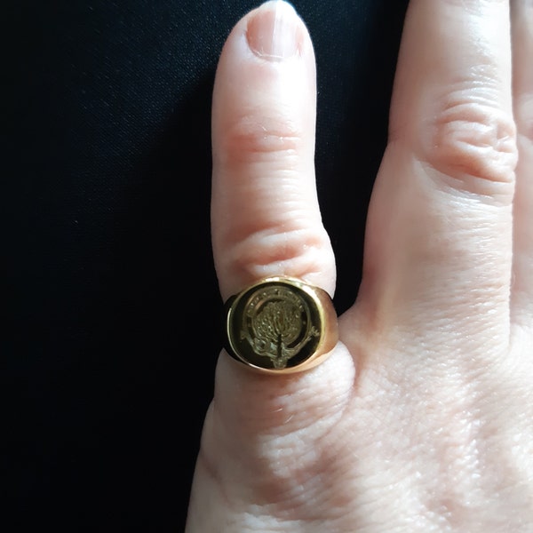 Engraved Ring, Pinky, Personalized Customized Ring, Picture Image ...