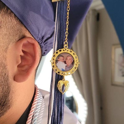 Memorial Photo Wedding Charm Gold Pin to Attach to Bouquet, Something ...