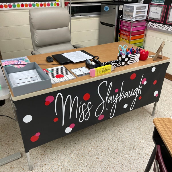 Teacher Name, Teacher Desk Decal, Classroom Decor, Vinyl Wall Decal ...