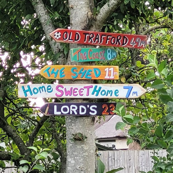 5 X Travel Signs, Personalised, UK Shop, Hand Painted, Tiki Signs ...
