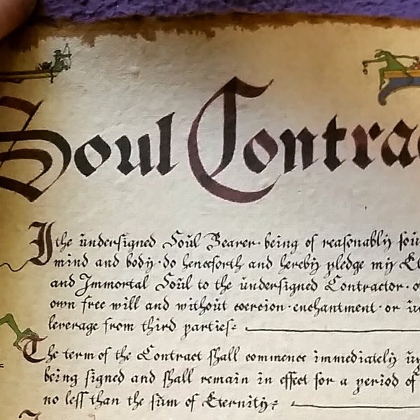 Soul Contract - Ideal Gift for D&D and Tabletop Rpgs - Etsy UK