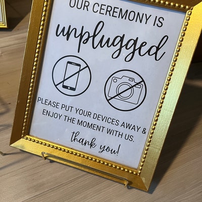 Unplugged Ceremony Sign, No Phones Sign, Wedding Sign, No Cameras ...