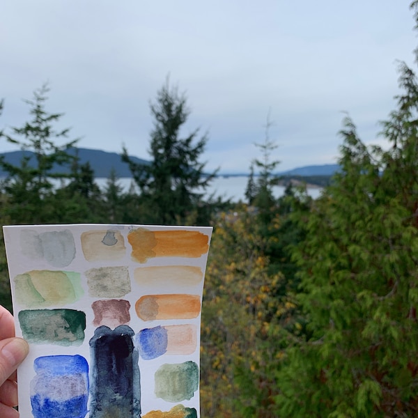 PACIFIC NORTHWEST MIST Set of 12- Artisan Handmade Watercolor Paint Set ...