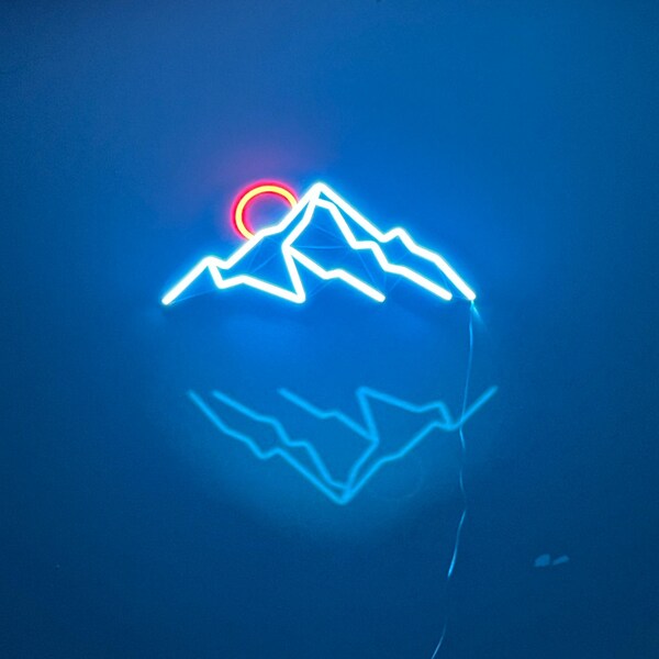 Mountain Neon Wall Art Landscape Neon Sign Neon Art, Mountain Art Light ...
