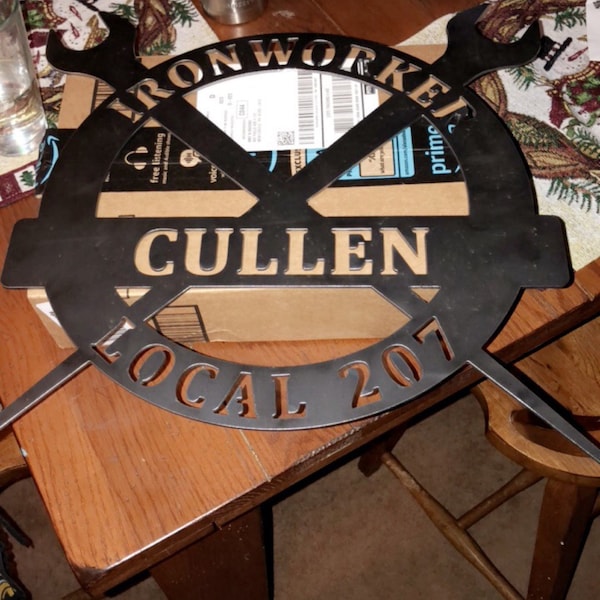 Metal Ironworker Sign - Custom Made, Current Job or Retirement Gift ...