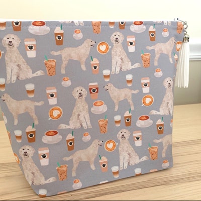 Doodles & Coffee Fabric Golden Doodle Fabric by Petfriendly Coffee Love ...