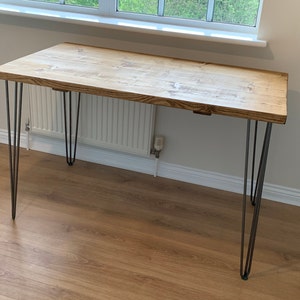 Rustic Computer Desk and Monitor Shelf with INDUSTRIAL LEGS | Etsy