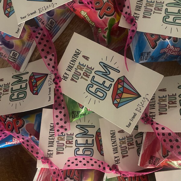 PRINTABLE Valentine Card, Ring Pop Valentine Card, Printable Classroom ...