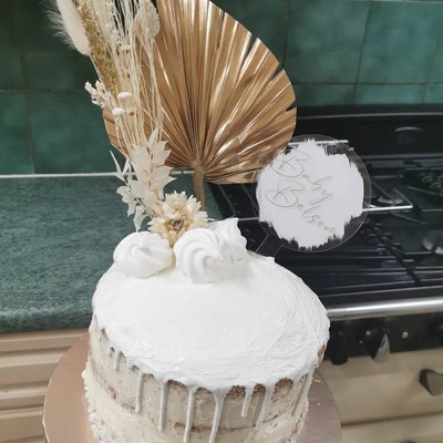Gold Dried Flower Cake Topper Gold Palm Spear Bunch Flowers - Etsy