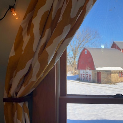 Minimalist Curtain Holdback, Walnut Curtain Tie Back, Curved Floating ...