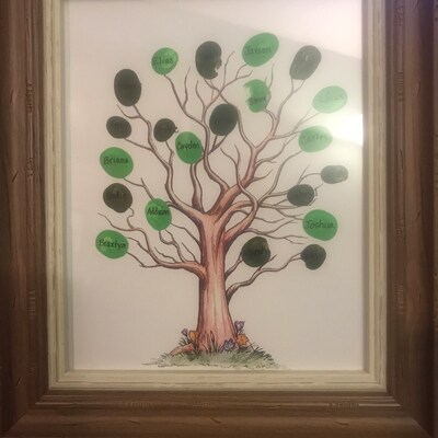 Fingerprint Tree Printable Guestbook Blank Finger Print Tree Template ...