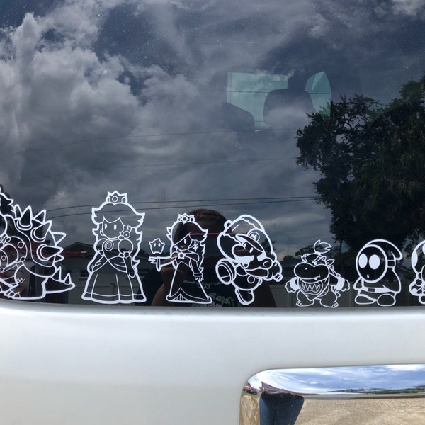 Super Mario Stick Figure Family Vinyl Decal / Sticker / Label - Etsy