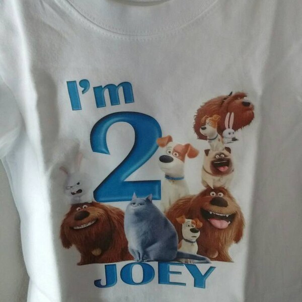 Secret Life of Pets...white Short Sleeve Birthday Shirt* - Etsy