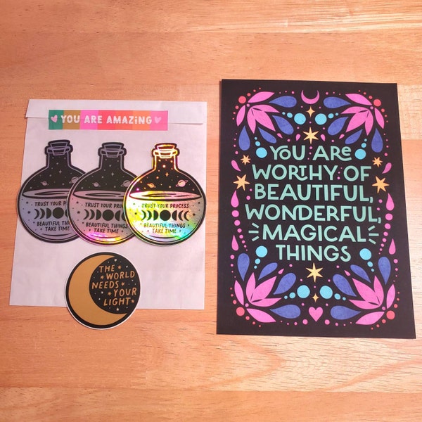 Trust Your Process Holographic Mystical Potion Bottle Sticker Galaxy ...