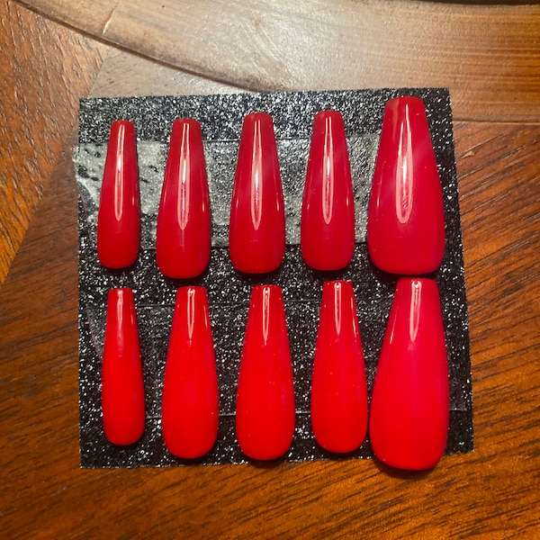 Classic Red Press on Nails - Etsy