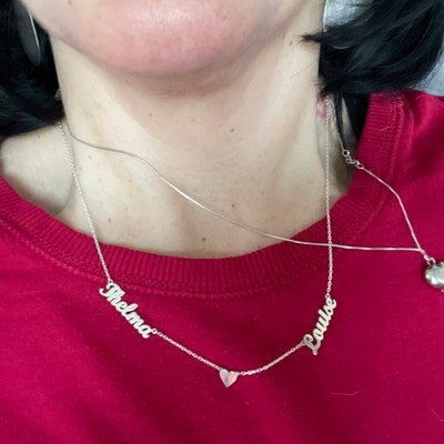 Two Name Necklace With Heart, Multiple Name Necklace, 2 Names Necklace ...