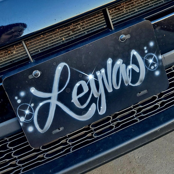 Airbrushed Car Tag Colorful Beach Scene Front License Plate Custom ...