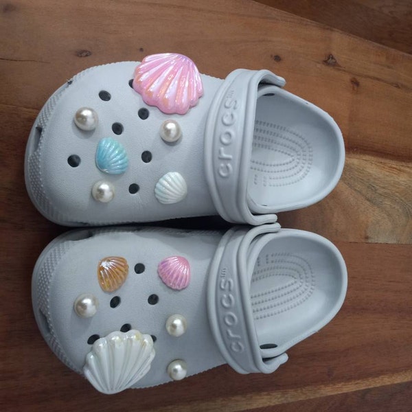 Sea Shell Mermaid Pearls Croc Charms Set of 20pcs - Etsy