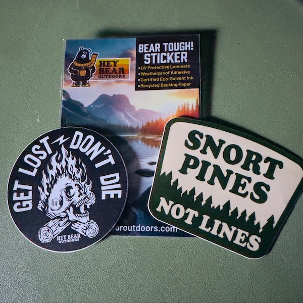 Snort Pines Not Lines, Outdoors Water Bottle Sticker, Funny Nature ...