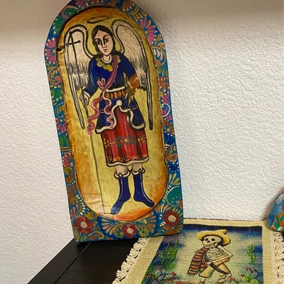 38 PUNCHED TIN MIRROR With Mexican Talavera Tile, Hacienda Style ...