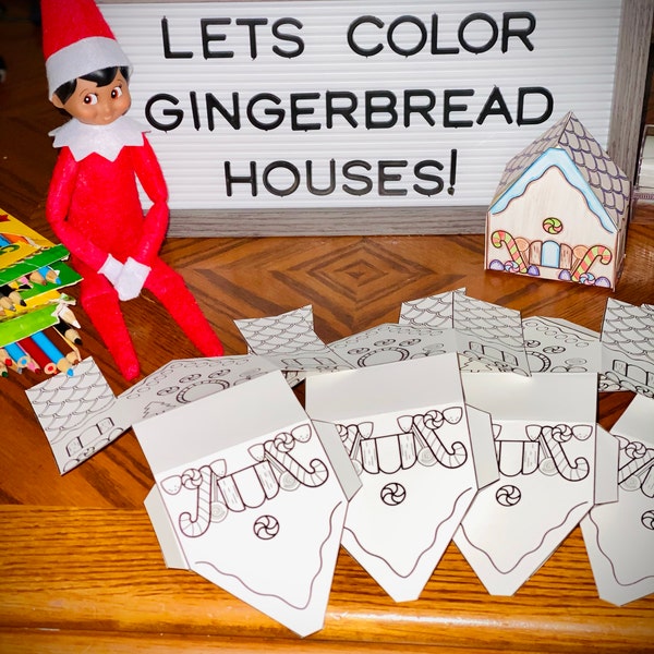 Gingerbread House Printable Craft | Cut, Color & Fold Christmas ...