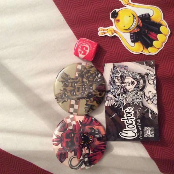 FNAF Button Badges, Horror Game Badges, Cute Video Game Gifts, Video ...