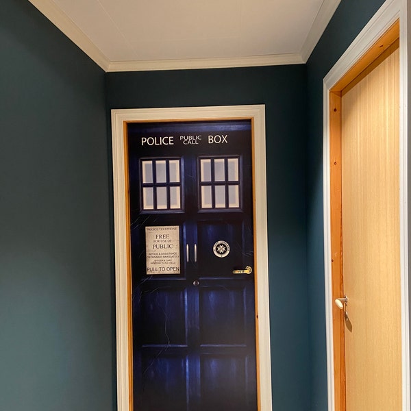Policebox Door Mural Sticker Cover - Peel & Stick Removable Decole ...