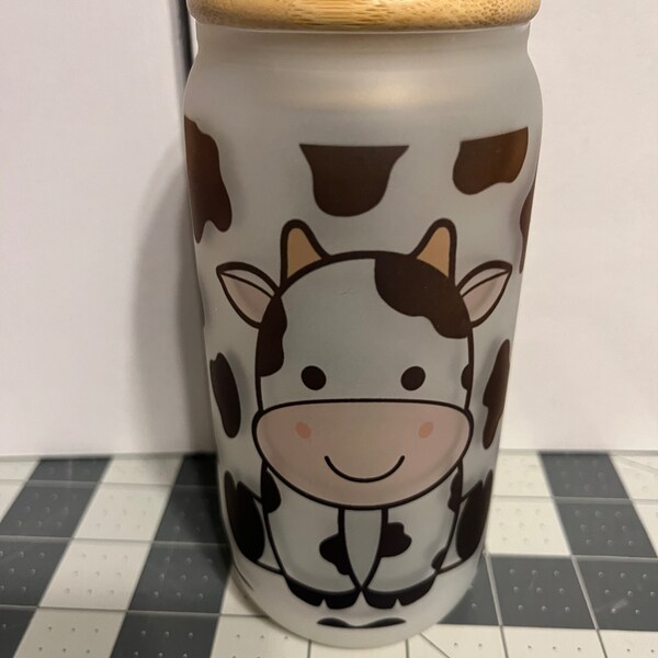 Glass 16oz | 20oz Cow Print Svg Files, Cute Cow Cut File, Animal Print ...