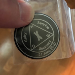 Personalized AA Anniversary Token, Anodized Aluminum Alcoholics ...