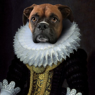 Custom Pet Portrait . Pet Memorial . Queen Portrait . Pet in Queen ...