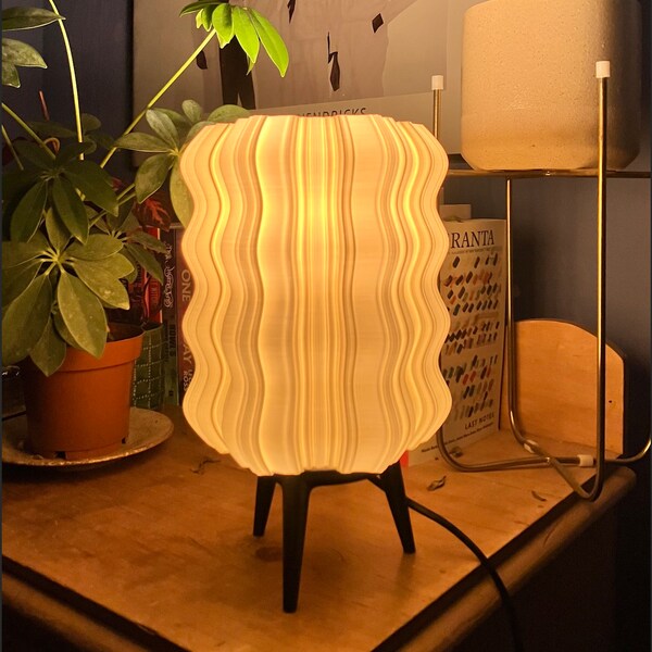AUDREY CLASSIC Wavy Lamp | Bubble Desk Lamp | 3D Printed Mushroom Light ...