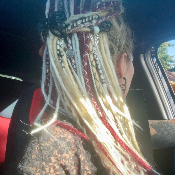 White Blonde Knotless Braids, Viking Dread Extension, Blond Braids and ...
