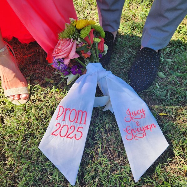 PROM Bouquet Sash With Name, Custom Prom Ribbon, Prom Bouquet Sash ...