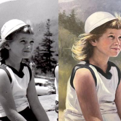 Custom Portrait Painting From Old Photo, Faded Photo to Oil Painting ...