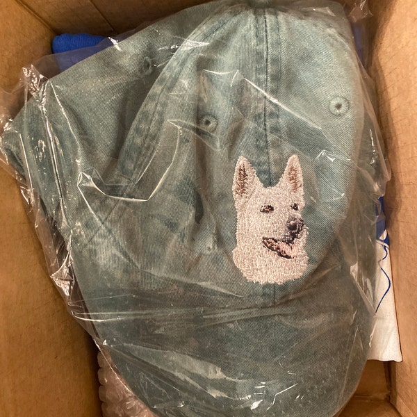 White German Shepherd Embroidered Hat, Baseball Cap, Dog Lover Gift ...