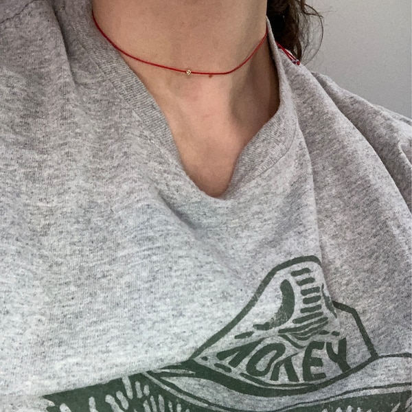 925 Red String Choker, Protection Jewelry, Kaballah Red Necklace, Red Amulet Jewelry, Adjustable ...