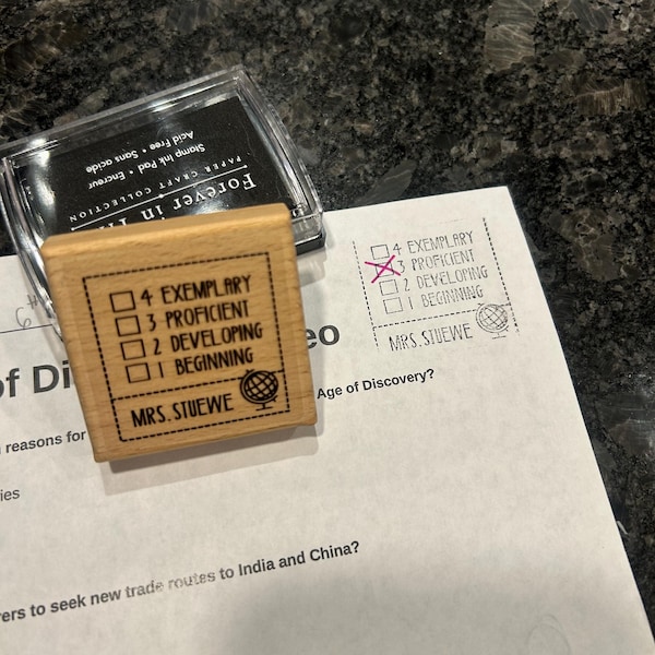 Personalized Teacher Grading Stamp: Custom Wood or Self-inking - Etsy