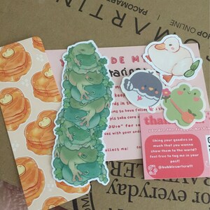 Frog Stack Bookmark Frog Art Cute Bookmark Laminated - Etsy