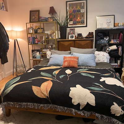 Magnolia Blanket, Magnolia Floral Woven Throw Blanket, Magnolia Floral ...