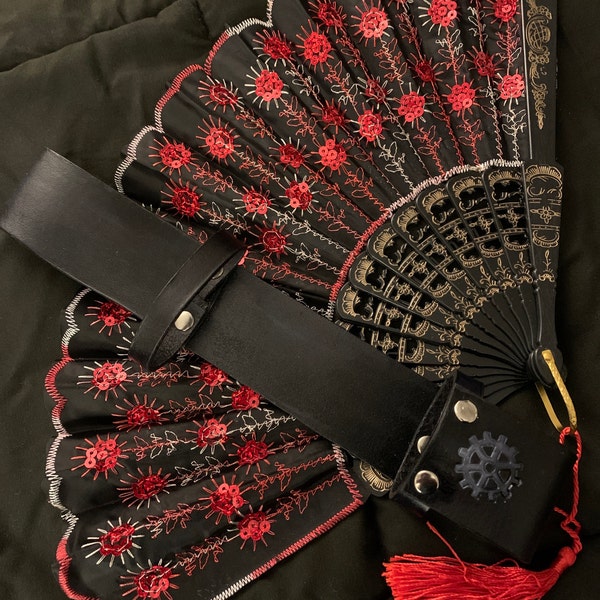 Fan Holder, Leather Fan Holster for Belt, Hand Fan Belt Holster, Summer ...