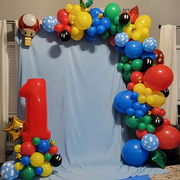 Mario Balloon Garland | Video Game Balloon Arch for Birthday Party - Etsy
