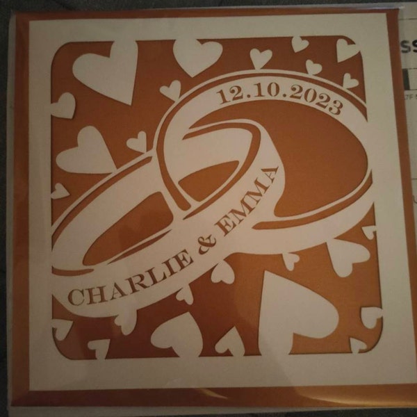 Personalised Entwined Wedding Rings Card - Etsy UK