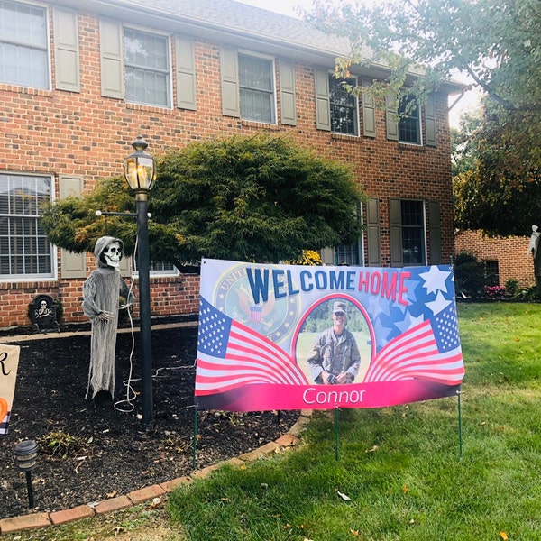 Welcome Home Military Banner, Deployment Homecoming Banner, Military ...