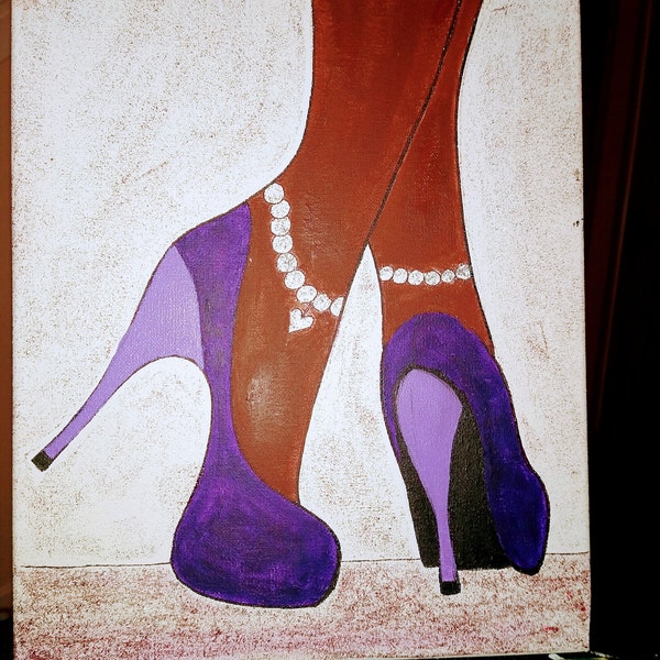 High Heels Painting Kit: Pre-drawn Canvas, Acrylic Paint - Etsy