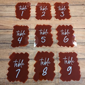 Table Number Sticker, Elegant Wedding Reception Vinyl Decal Numbers ...