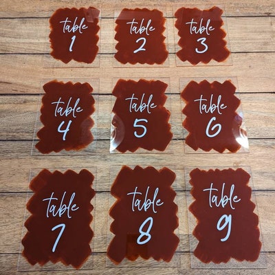 Table Number Sticker, Elegant Wedding Reception Vinyl Decal Numbers ...