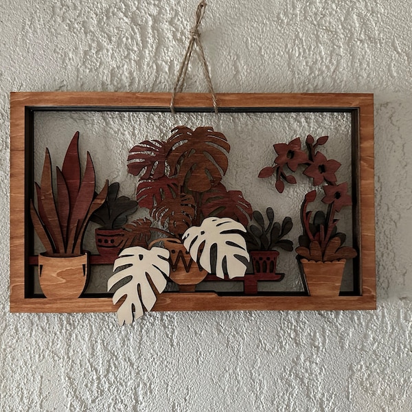 Multilayer Flowers Wall Art Panel Laser Cut Svg File Glowforge 3D Multi ...