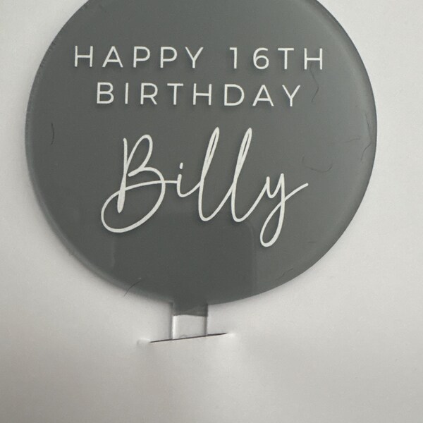 Acrylic Custom Happy Birthday Cake Topper - Acrylic Paddle Cake Topper ...