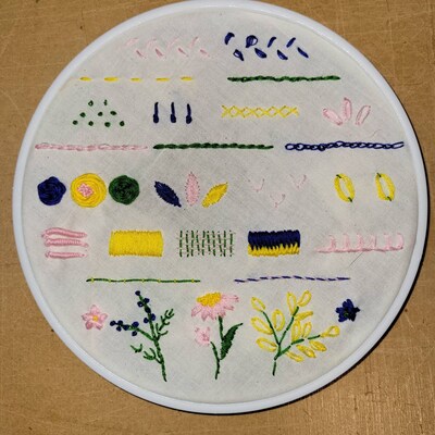 Full Beginner Embroidery Pdf Pattern, Basic Embroidery Stitches ...