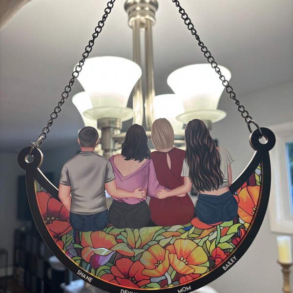 Personalized Window Hanging Suncatcher, Custom Mom & Daughter, Mothers ...